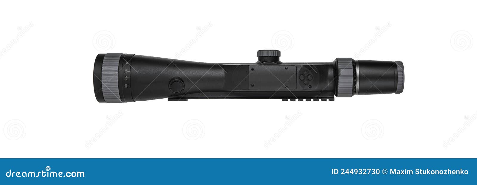 Modern Sniper Scope on a White Back. Optical Device for Aiming and ...