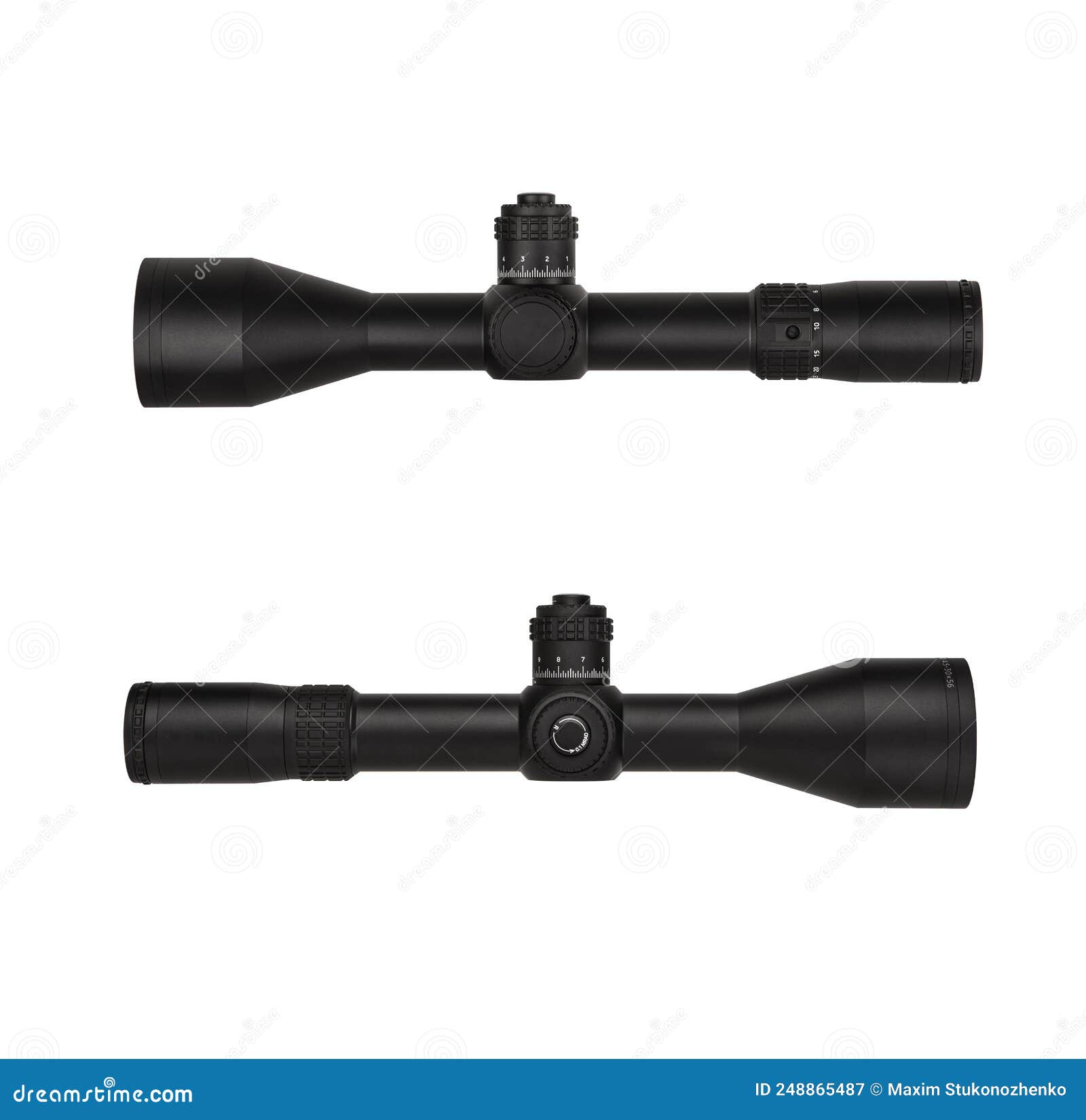Modern Sniper Scope on a White Back. Optical Device for Aiming and ...