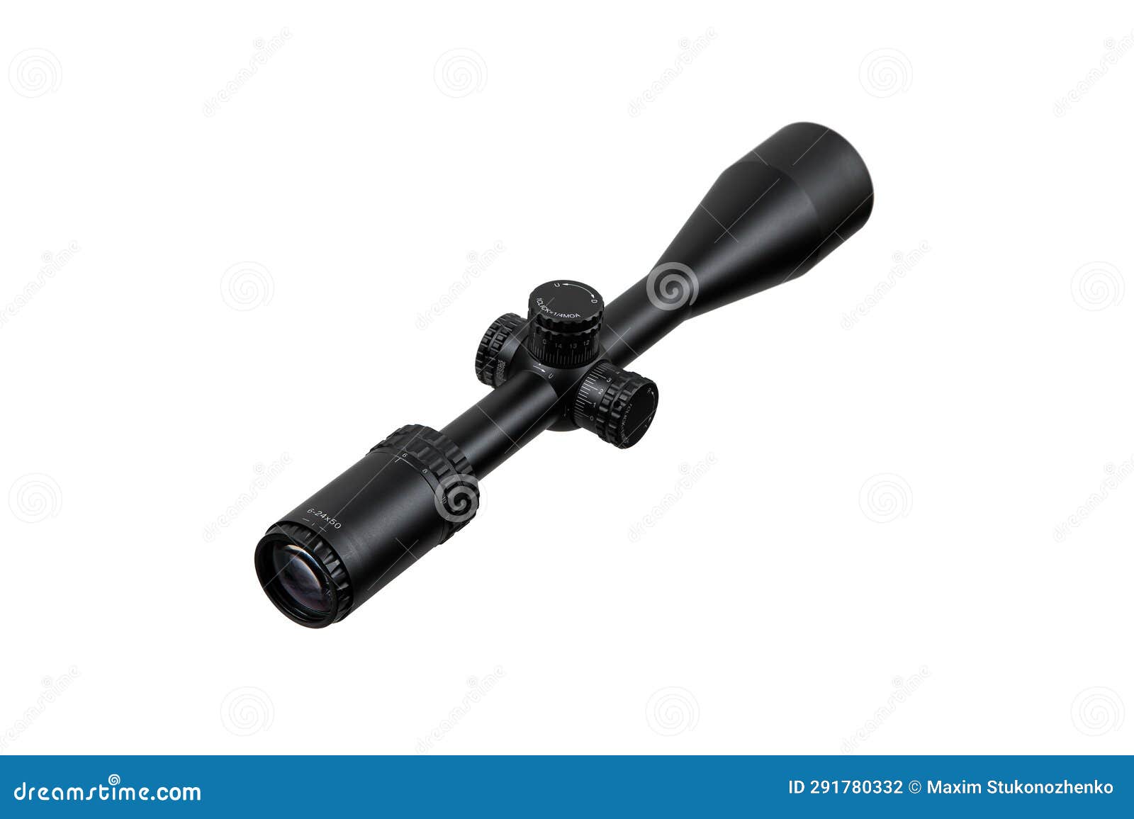 Modern Sniper Scope on a White Back. Optical Device for Aiming and ...
