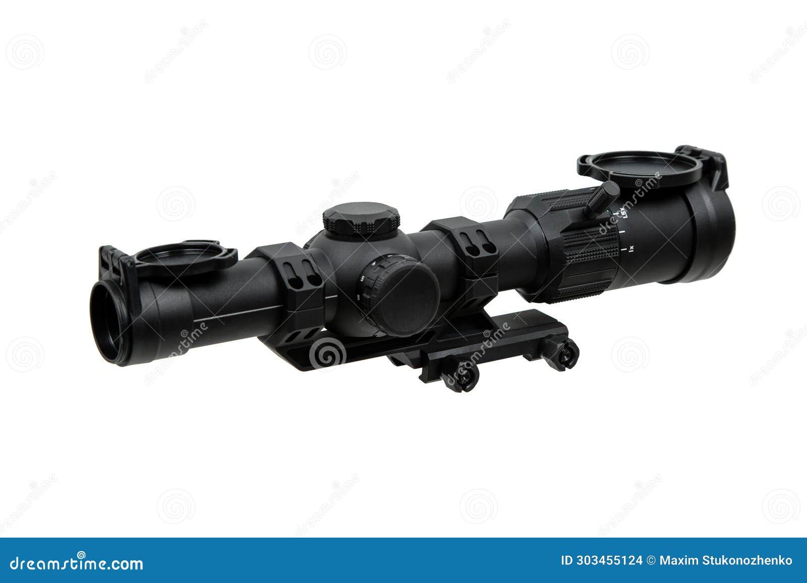 Modern Sniper Scope on a White Back. Optical Device for Aiming and ...