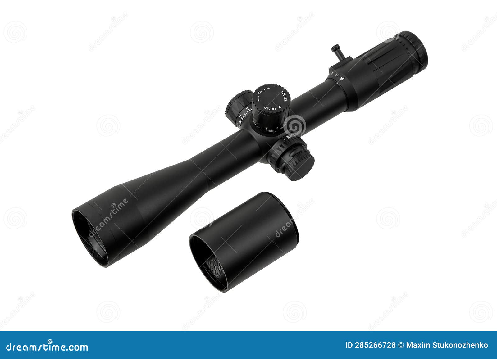 Modern Sniper Scope on a White Background. Optical Device for Aiming ...
