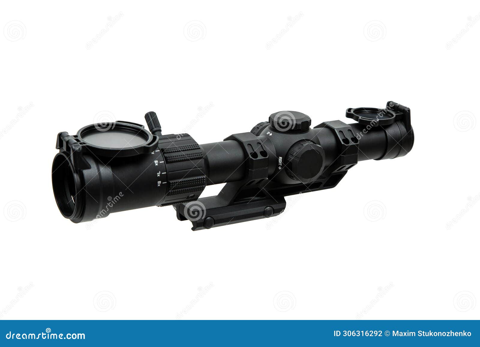 Modern Sniper Scope on a White Back. Optical Device for Aiming and ...