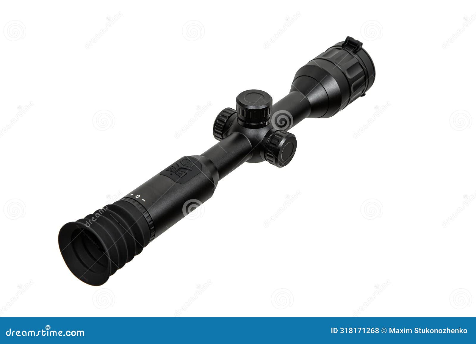Modern Sniper Scope on a White Background. Optical Device for Aiming ...