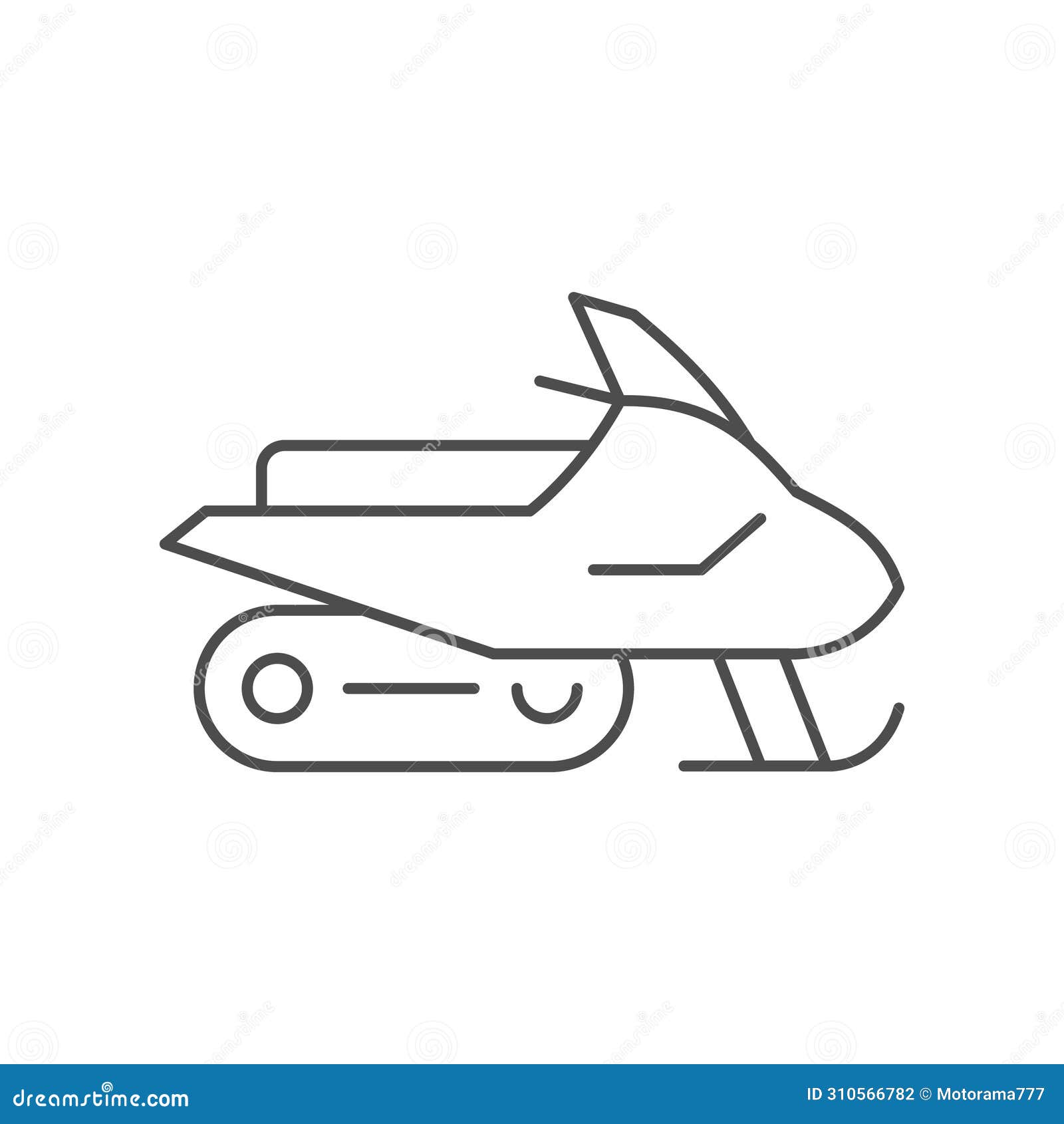 Snowmobile Line Icon, Extreme Winter Transport Symbol, Snowmobiling ...