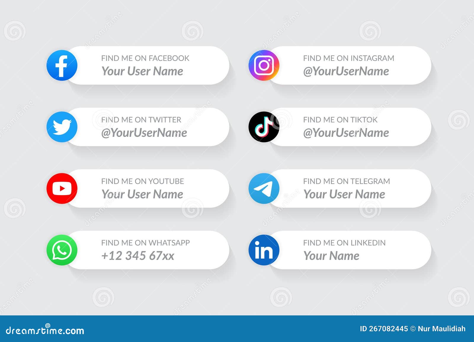 Modern Social Media Lower Third Icons Collection Template Editorial ...