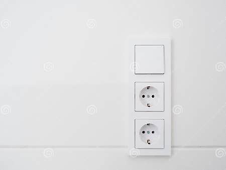 Modern Sockets in the Wall. Stock Photo - Image of electrical, plug ...