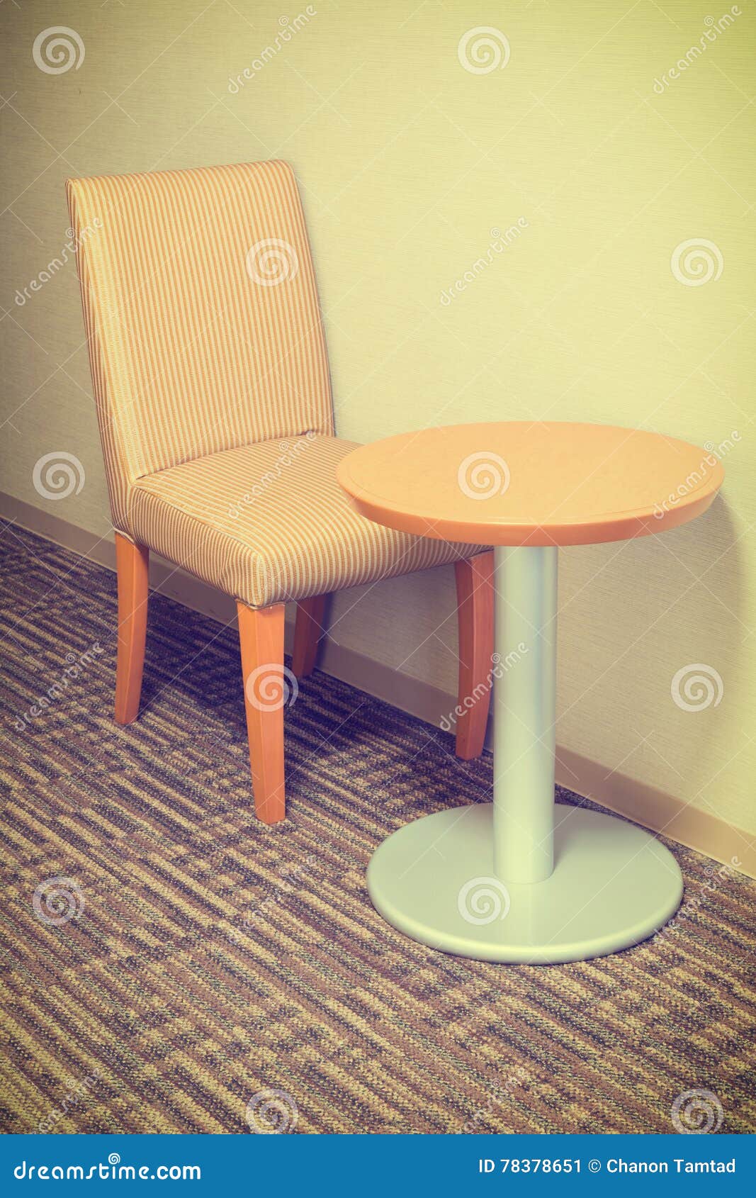 Modern Sofa Chair and Table in Hotel Room Stock Image - Image of light ...