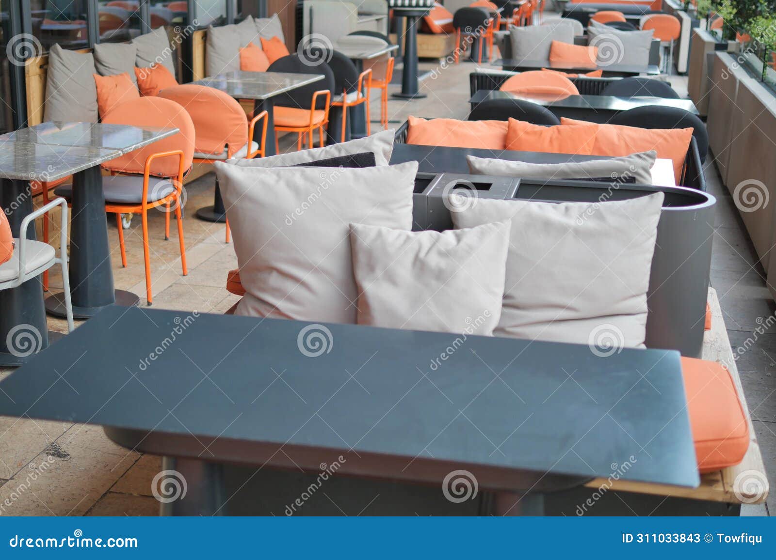 Modern Sofa at Coffee Shop for Relaxing Stock Image - Image of cozy ...