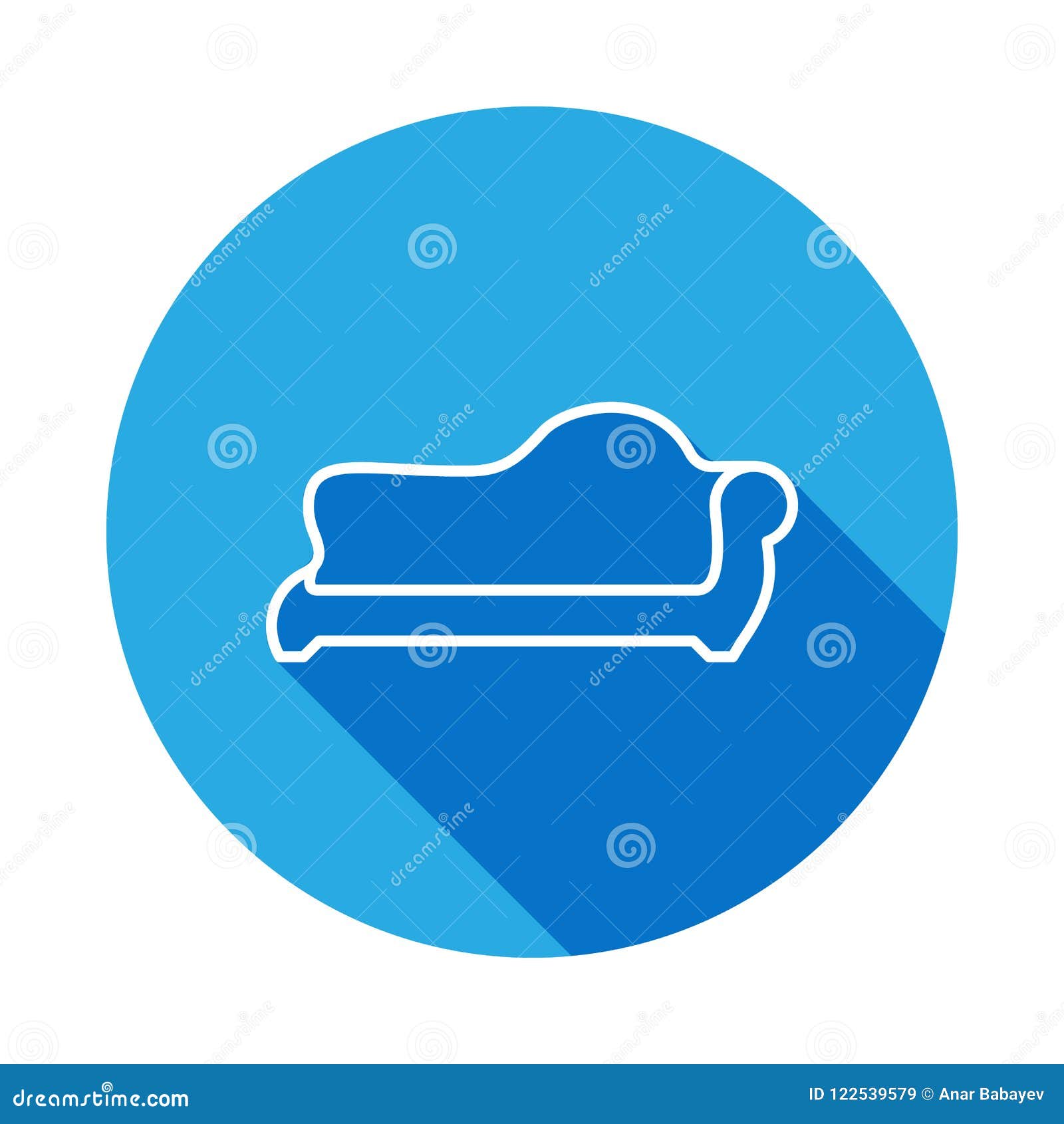 Modern Sofa Icon with Shadow. Element of Furniture for Mobile Concept ...