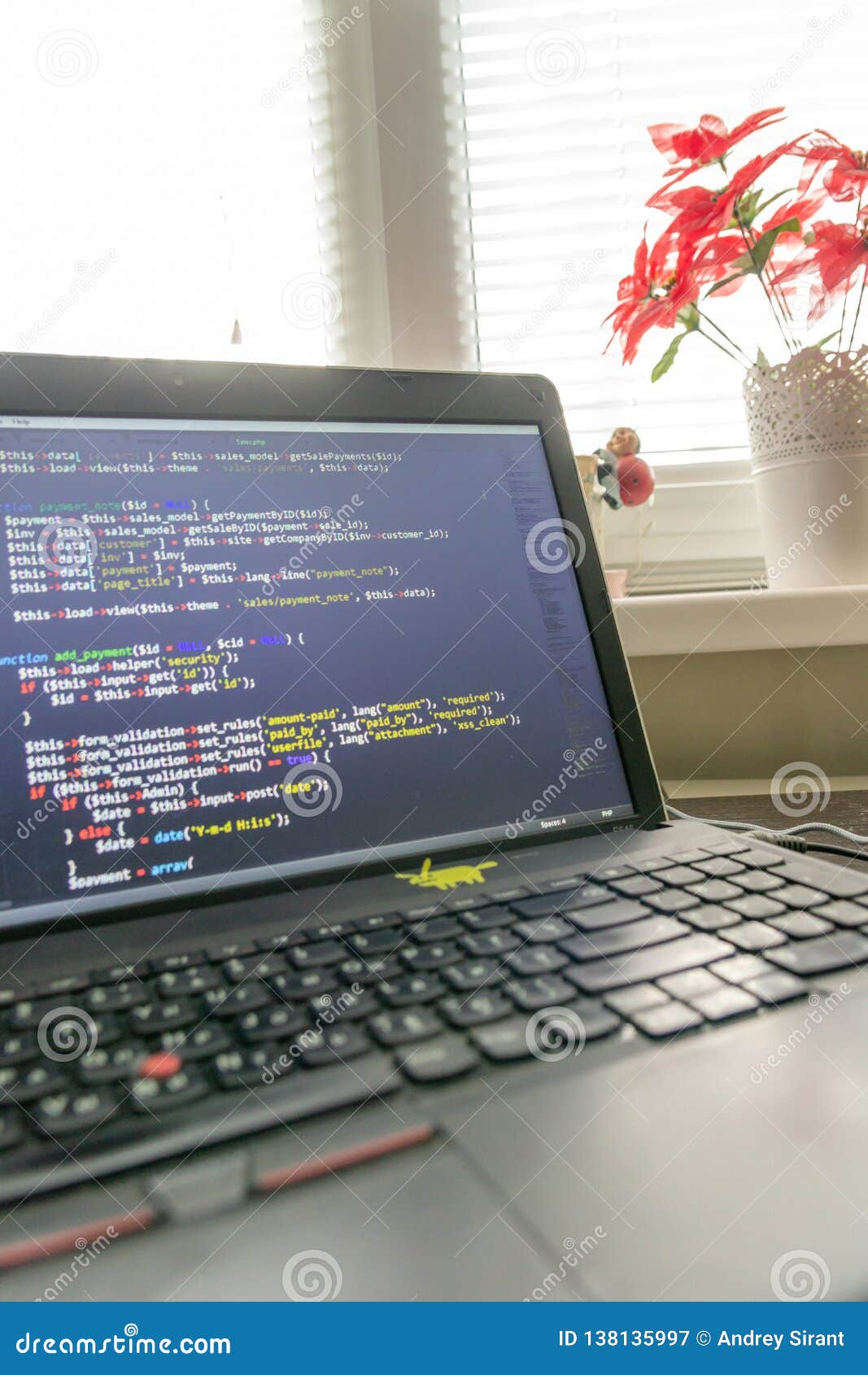 Modern Software Development Background: Nice Looking Laptop with ...