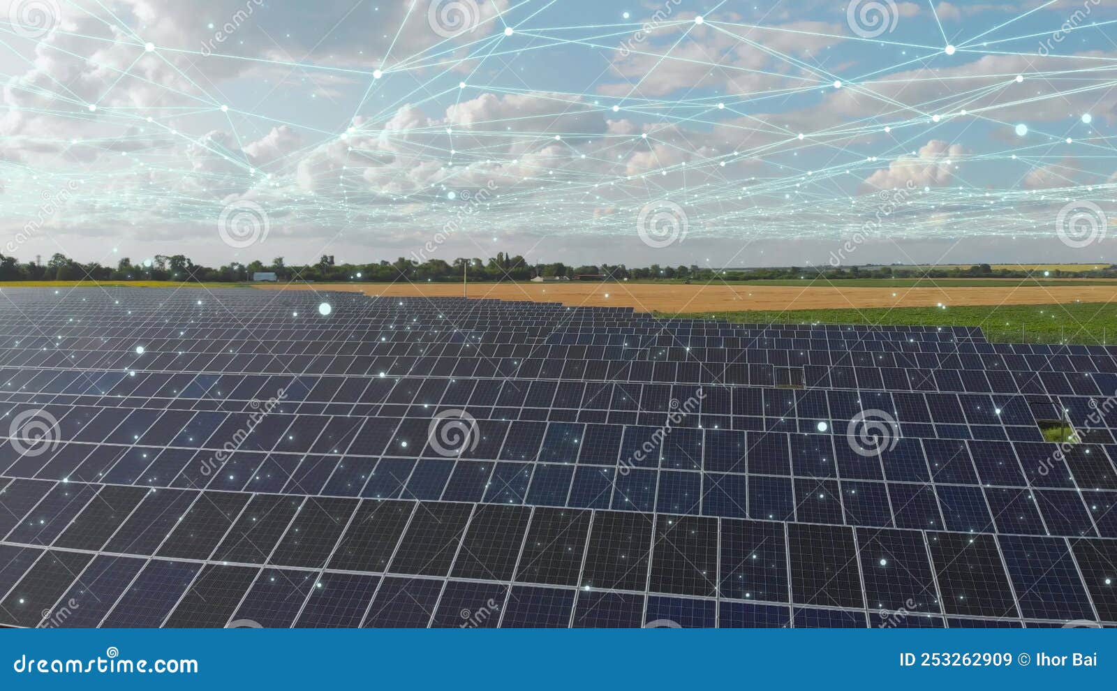 Modern Solar Farm. the Concept of a Modern Solar Farm. Visualization of ...