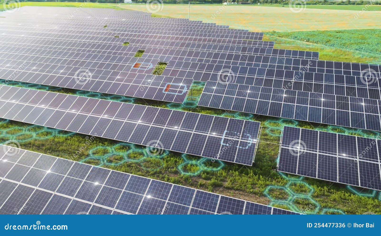 Modern Solar Farm. the Concept of a Modern Solar Farm. Visualization of ...