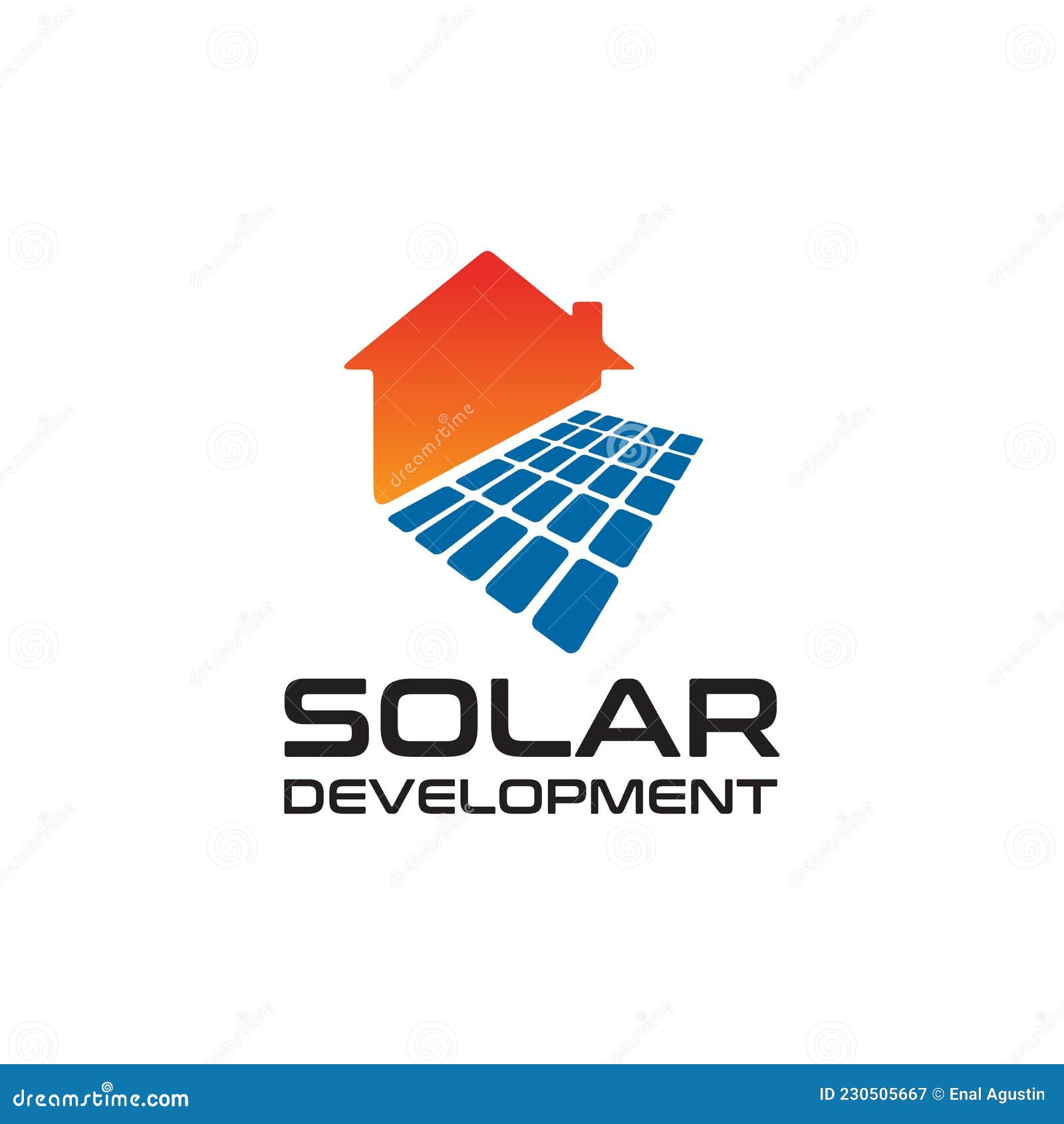 Modern Solar Panel House Company Logo Design Stock Vector ...