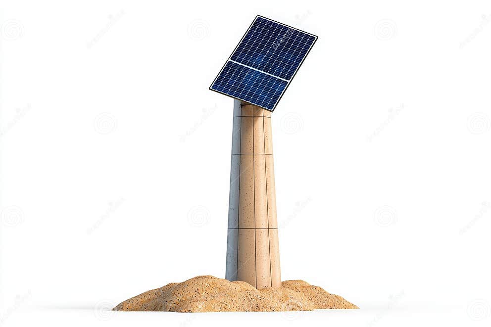 A Modern Solar Panel Installation on a Sandy Surface Symbolizing ...