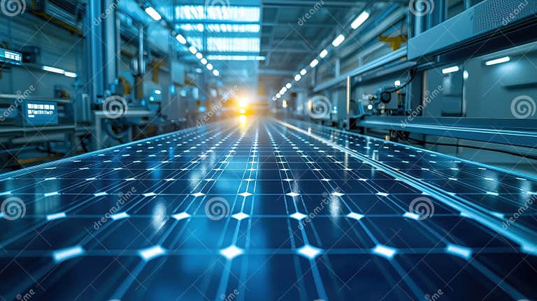 Modern Solar Panel Manufacturing Facility a Wide-angle View of ...
