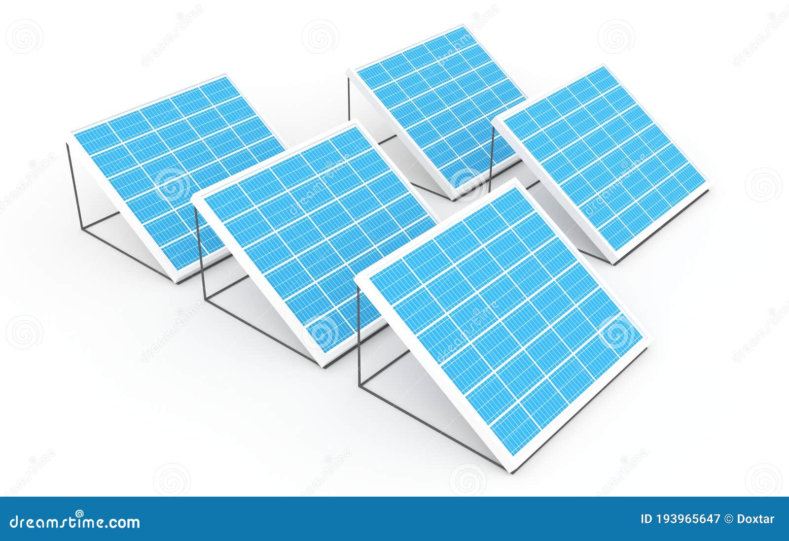 Modern Solar Panels 3d Rendering Illustration Stock Illustration ...