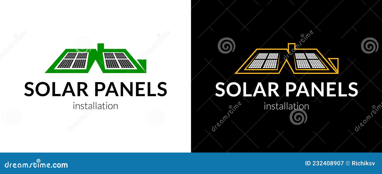Modern Solar Panels Installation Logo Stock Vector - Illustration of ...