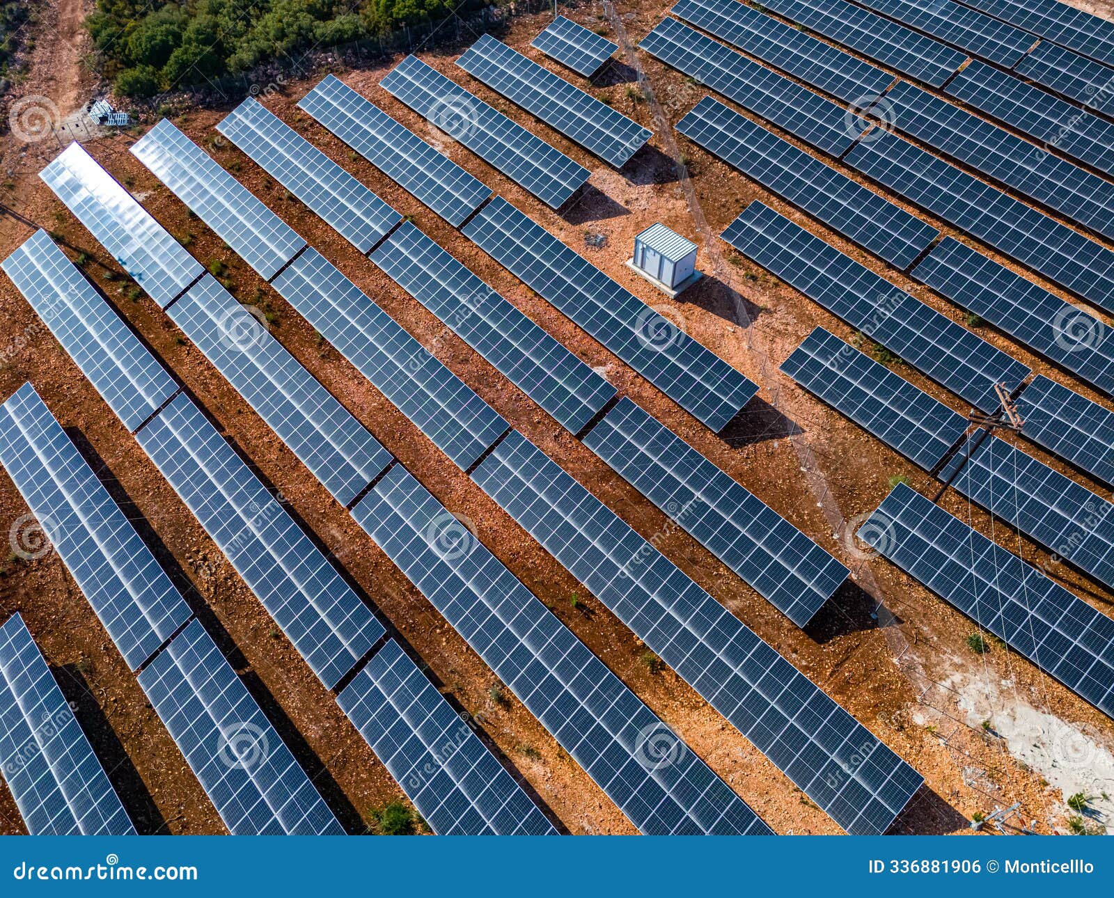 Modern Solar Power System Mounted on Ground Stock Photo - Image of ...