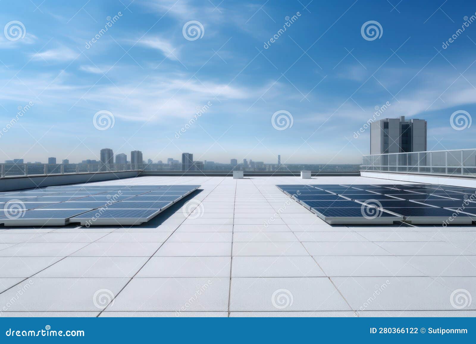 Modern Solar Rooftop Buildings with Ai Generated Stock Illustration ...