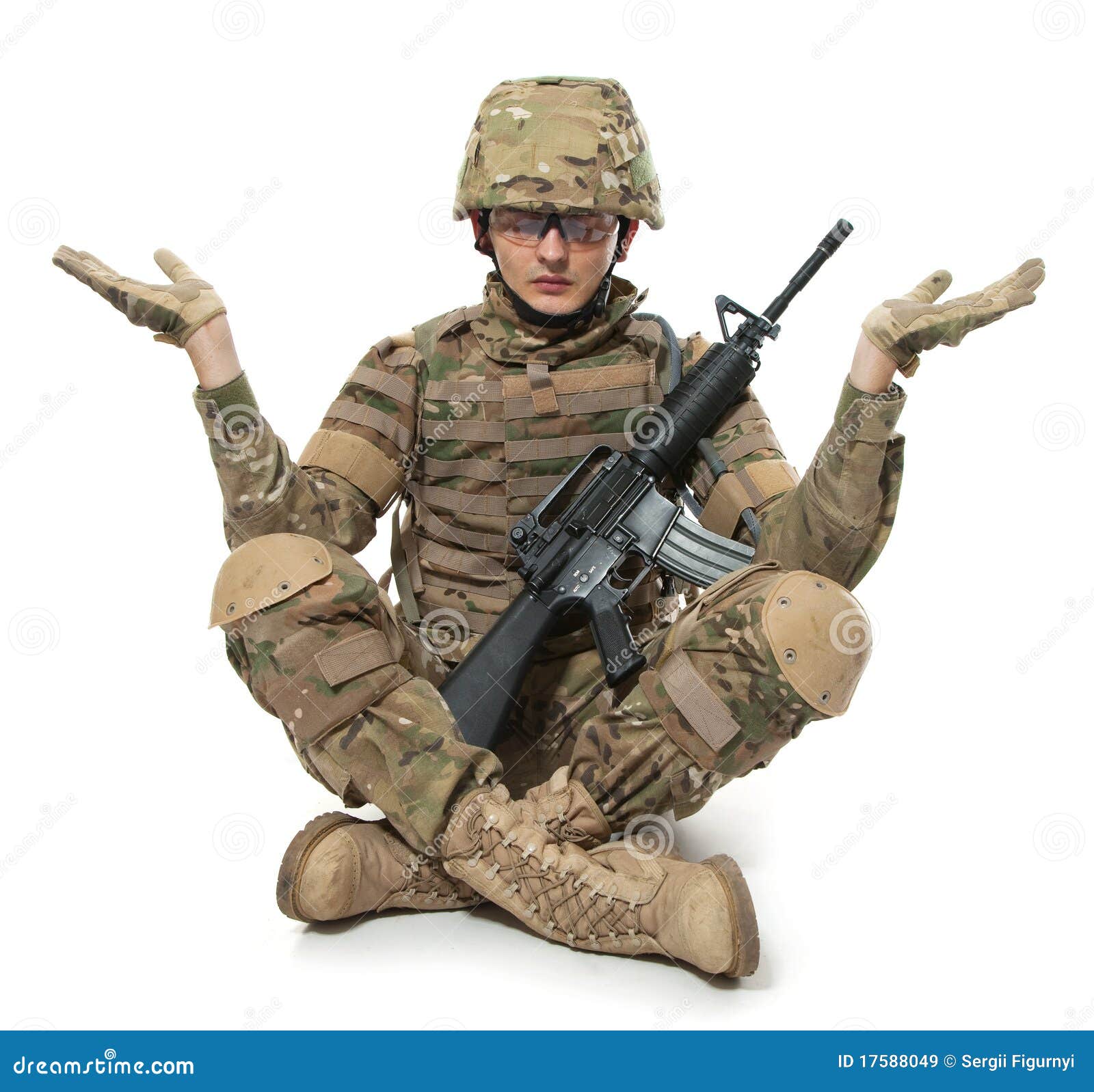 Modern War Soldier Army Man In Multicam Camouflage Royalty-Free Stock ...