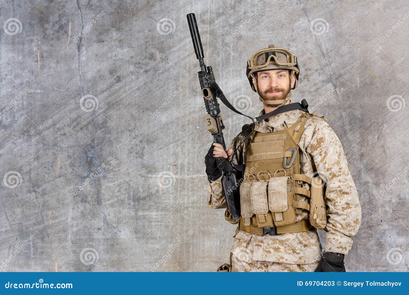 Modern soldier stock image. Image of rifle, camouflage - 69704203