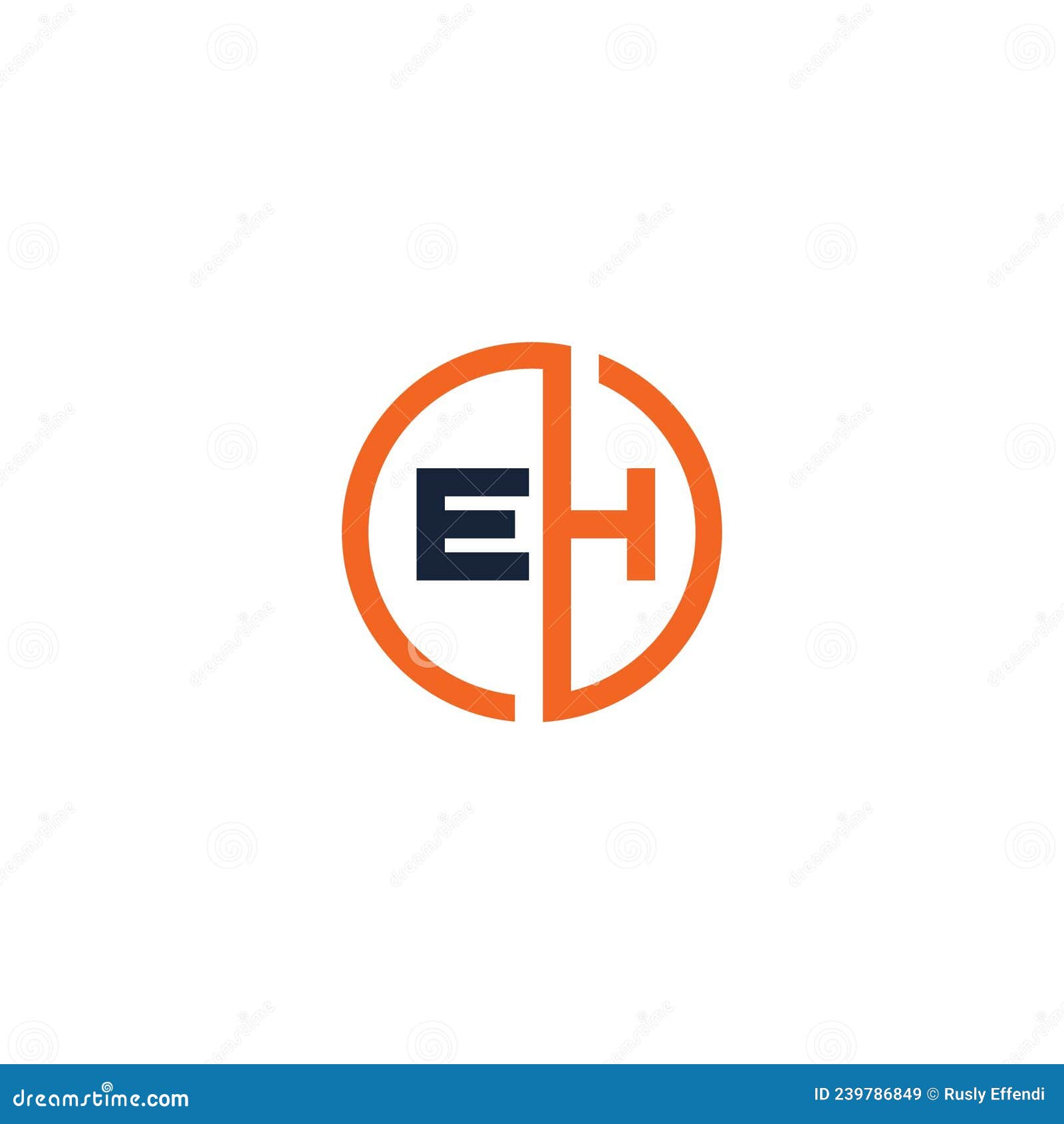 A Modern and Sophisticated Logo Design with Initials EH Stock Vector ...