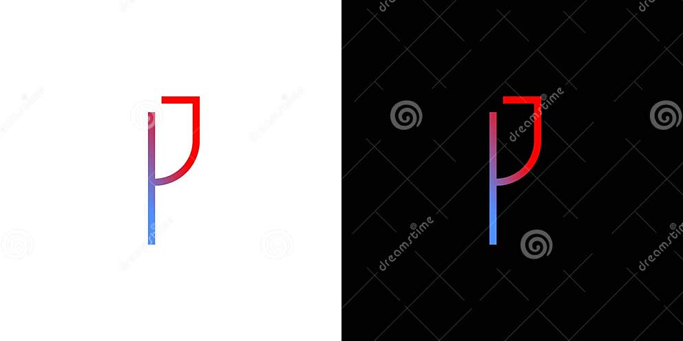 Modern and Sophisticated P Initials Logo Design Stock Illustration ...