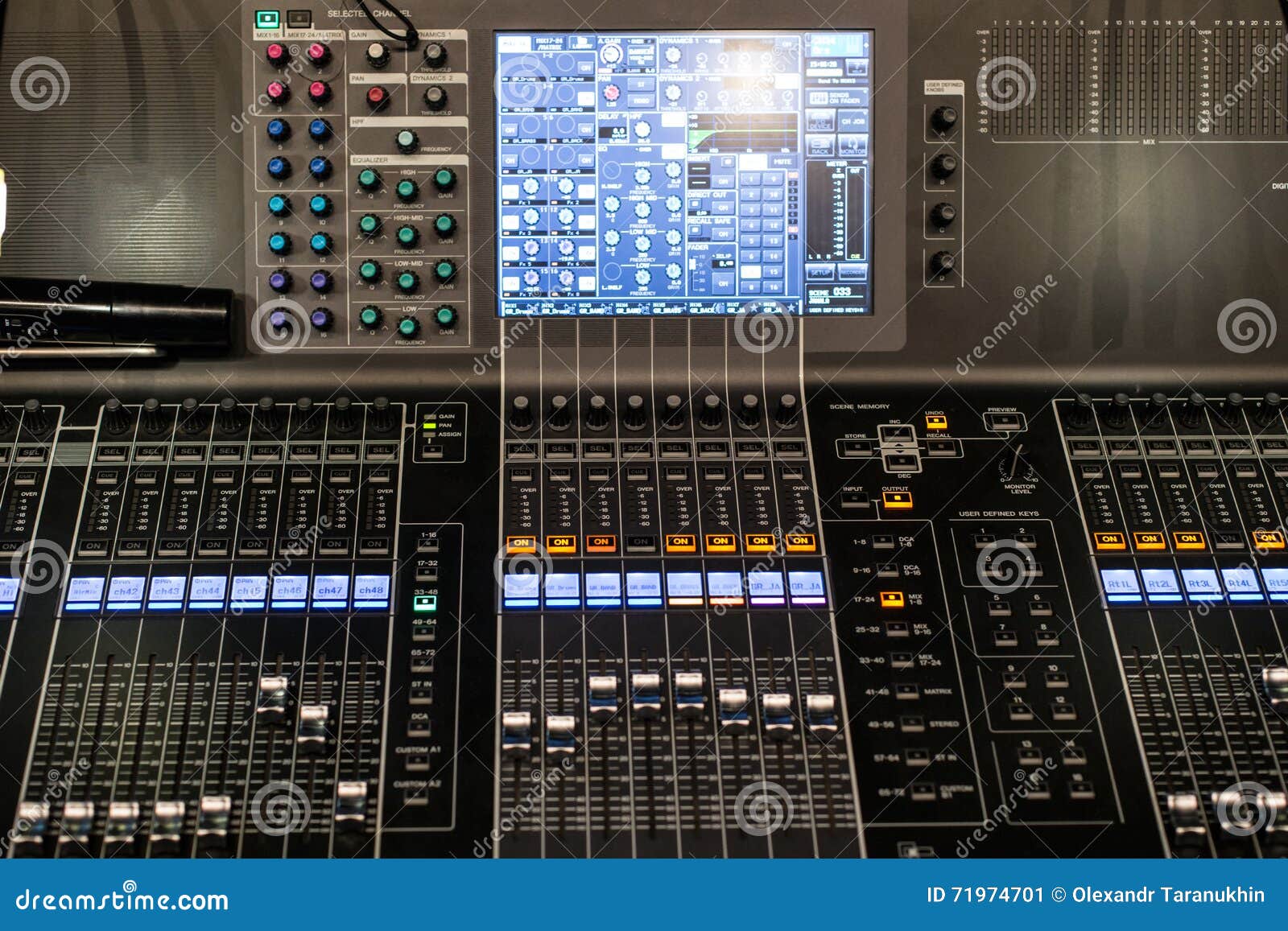 Modern Sound Show Controller Panel with Screen Stock Image - Image of ...