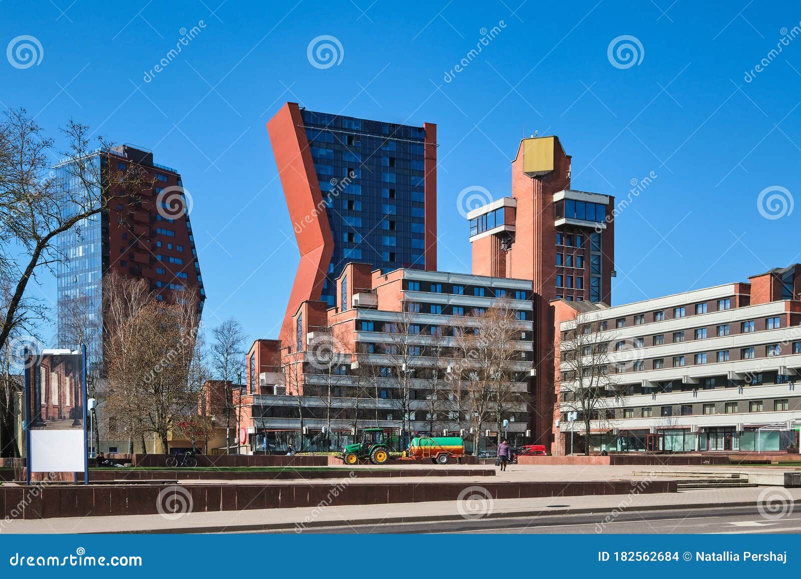 Modern and Soviet Buildings in Klaipeda, Lithuania on Sunny Early ...