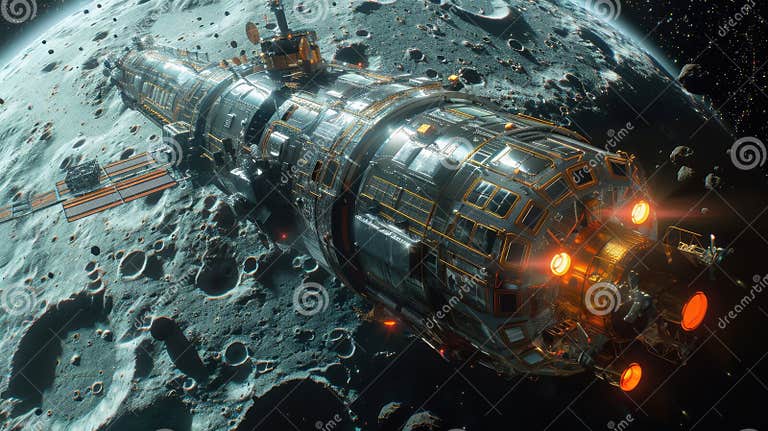 A Modern Space Station on the Moon. the Station of the Future on ...