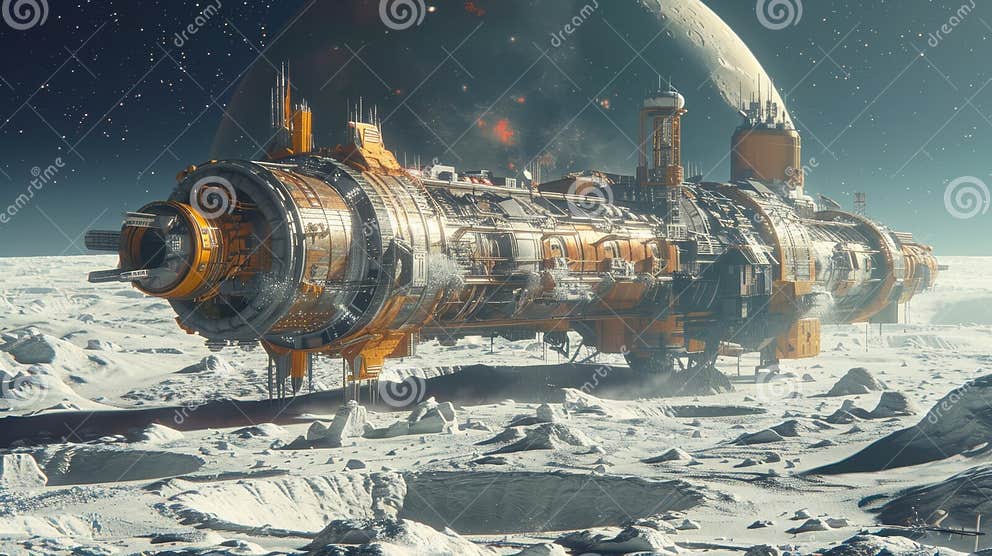 A Modern Space Station on the Moon. the Station of the Future on ...
