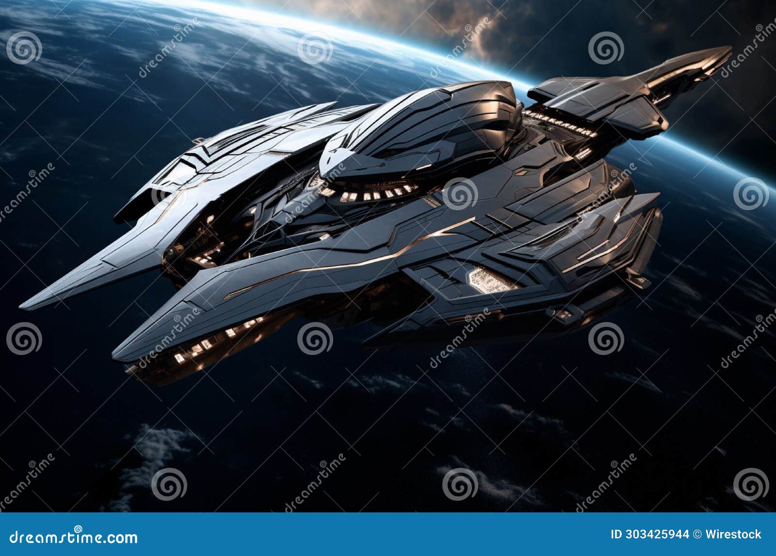 A Modern Spacecraft Soaring through the Sky, Its Impressive Size Makes ...
