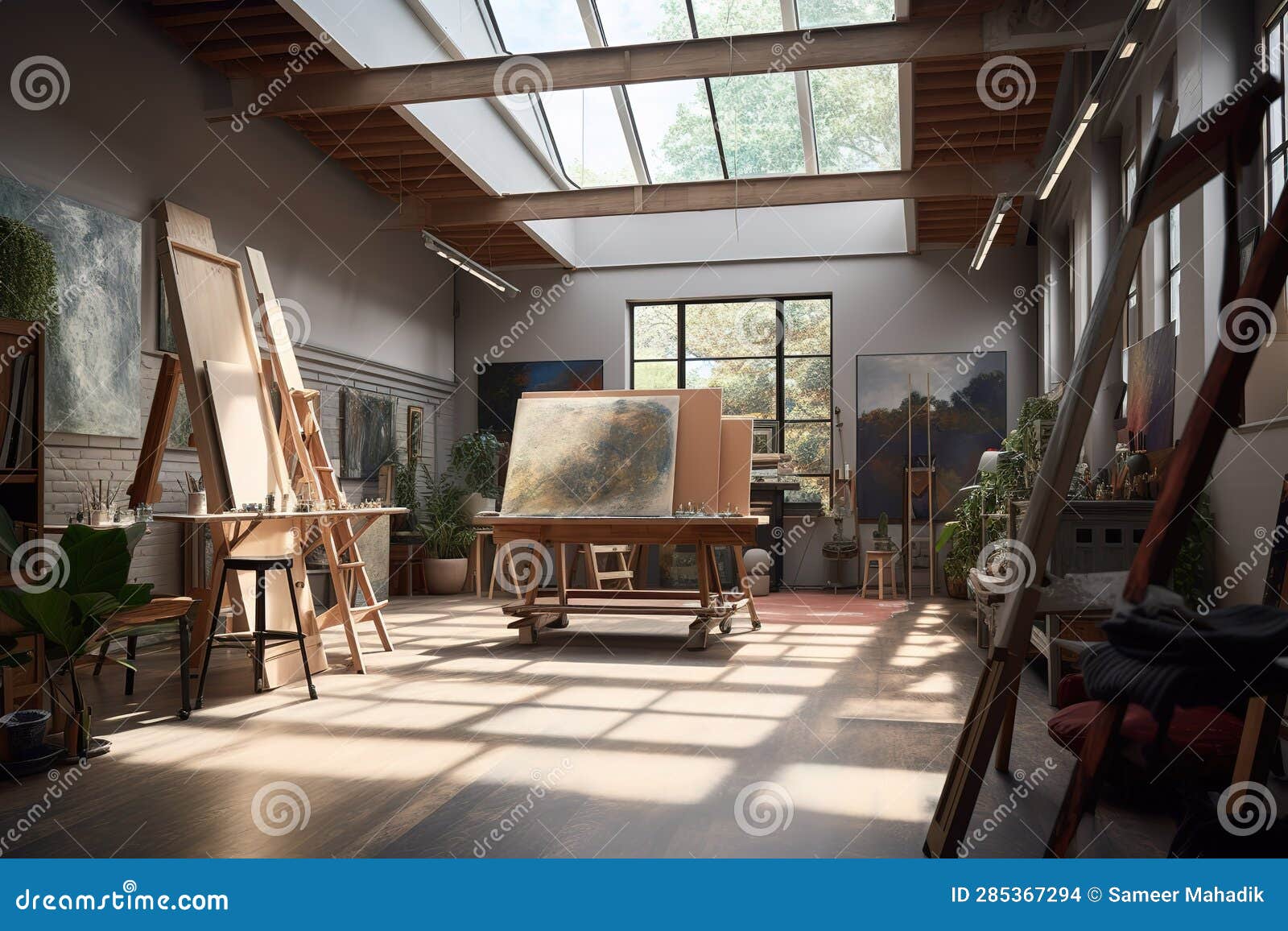 A Modern and Spacious Art Studio with Natural Light, High Ceilings, and ...