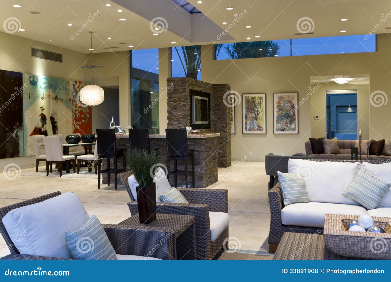 Modern and Spacious House Interior Stock Photo - Image of spacious ...