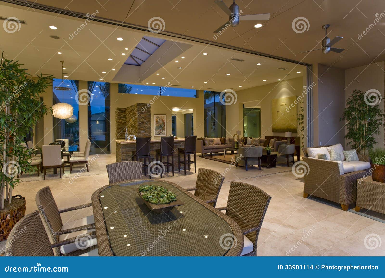 Modern and Spacious House Interior Stock Photo - Image of sofa, living ...