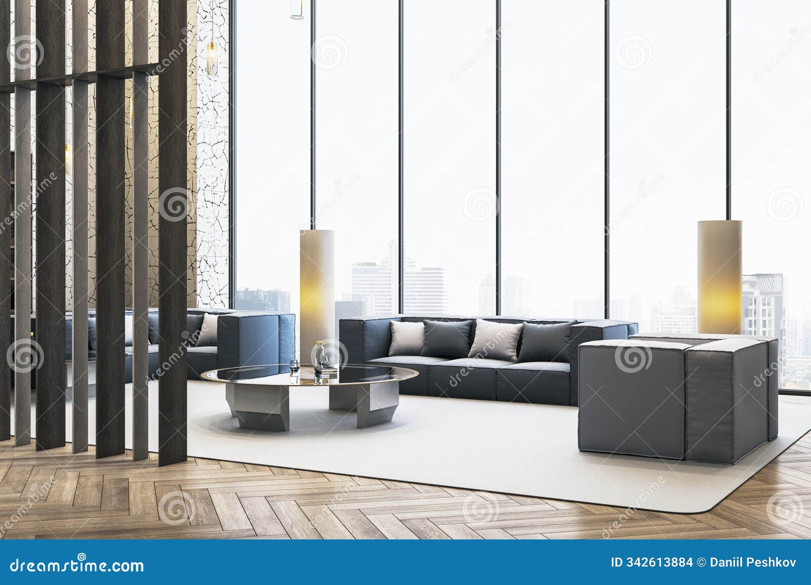 Modern Spacious Waiting Area with Couches and Coffee Table Stock ...