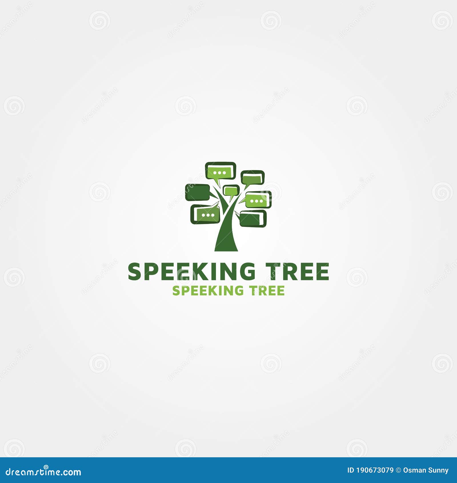 Modern Speaking Tree Vector Logo Design Stock Vector - Illustration of ...