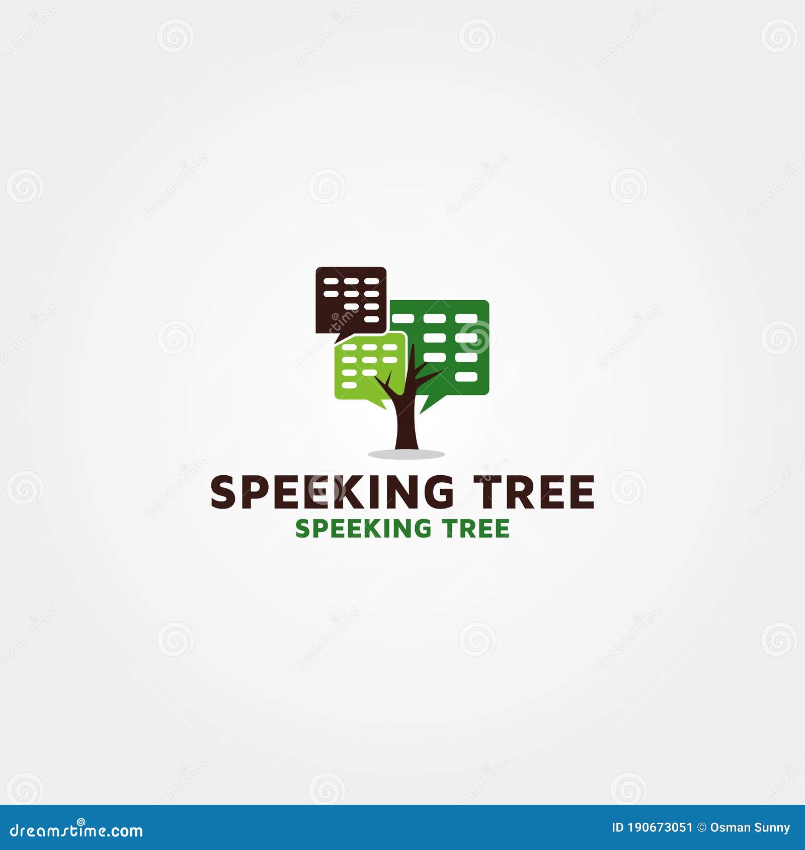 Modern Speaking Tree Vector Logo Design Template Idea and Inspiration ...