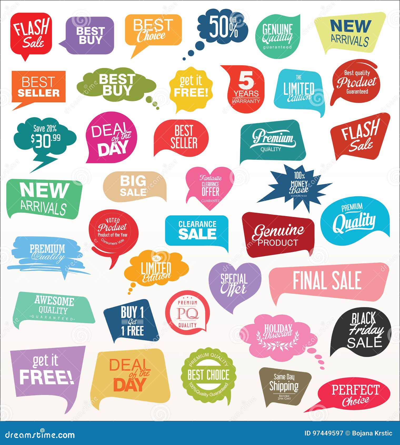 Modern Speech Bubbles Collection Stock Vector - Illustration of bubbles ...