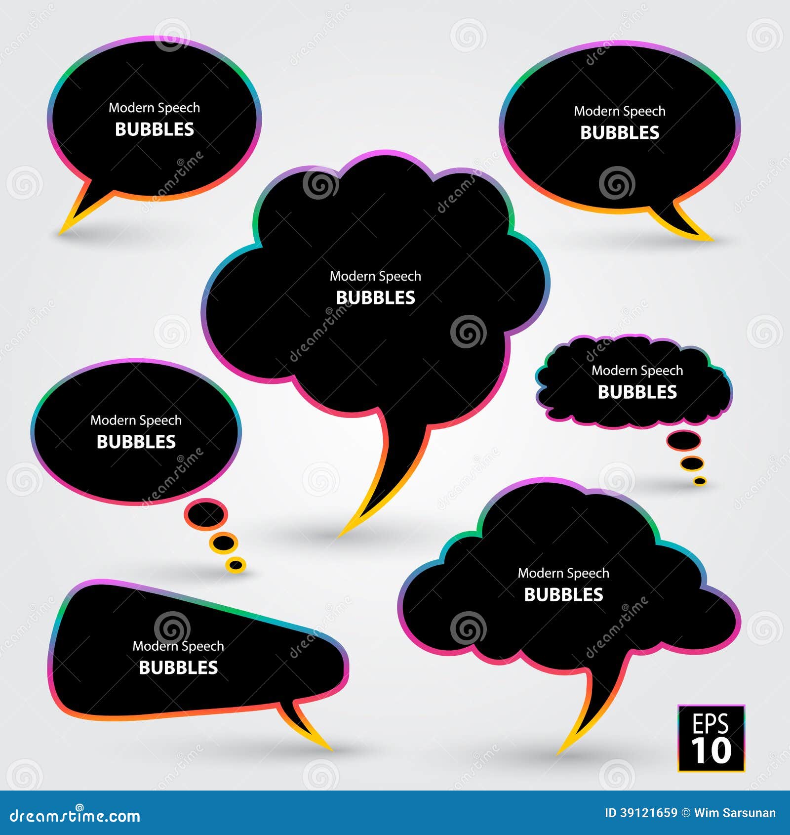 Modern speech bubbles stock illustration. Illustration of note - 39121659