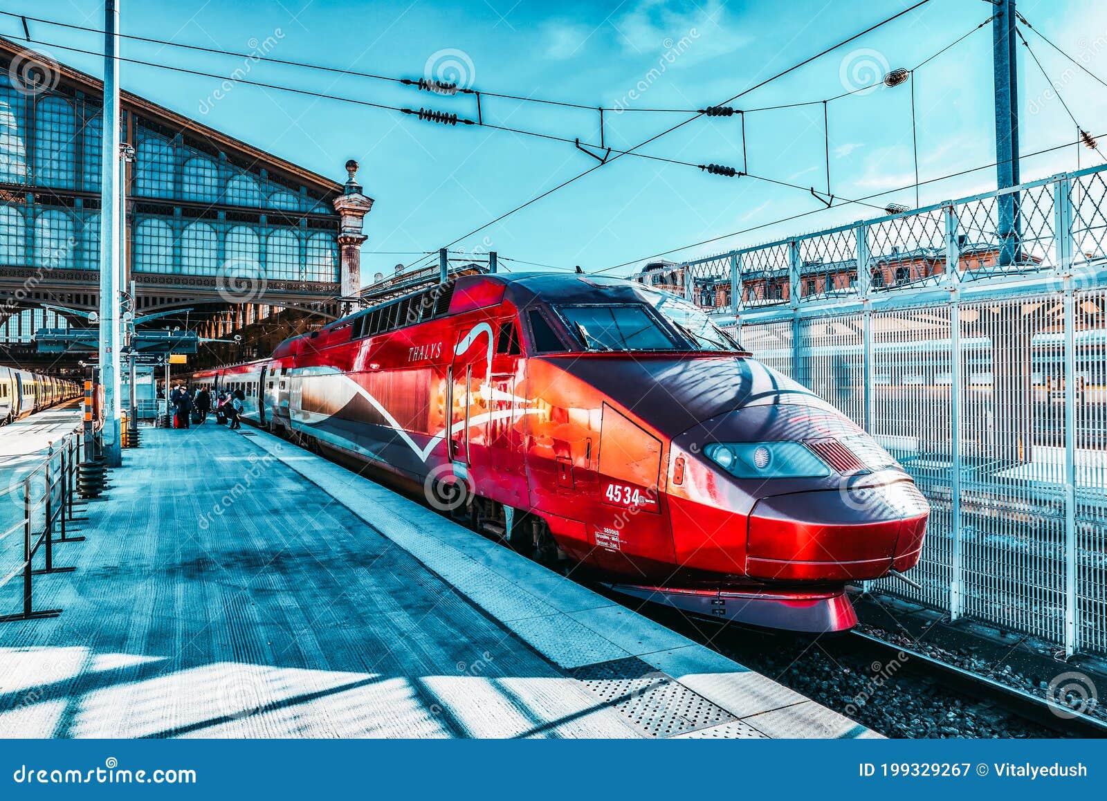 Modern Speed Passenger Train on Railways Station Editorial Photography ...