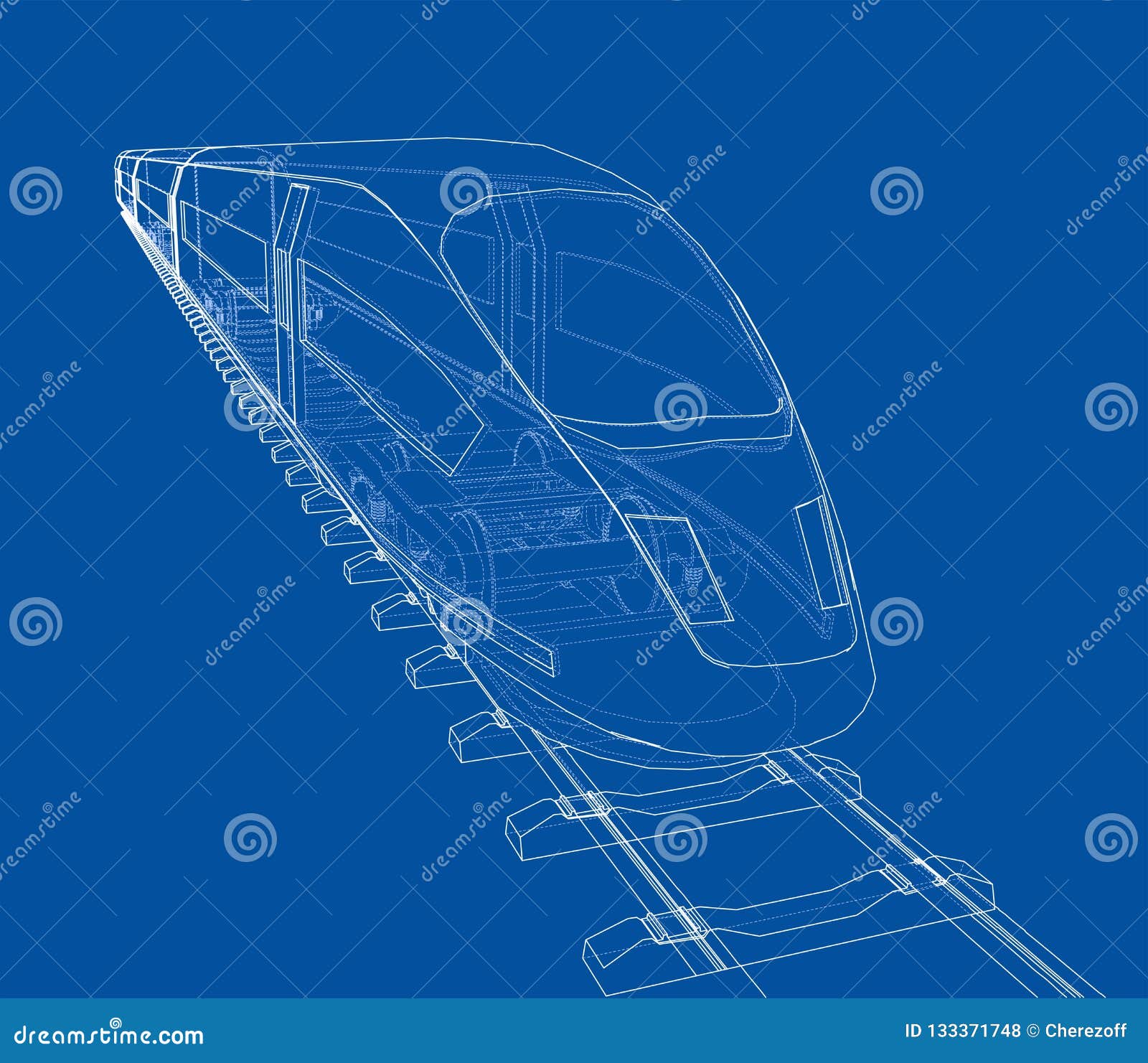 Modern speed train concept stock illustration. Illustration of sketch ...