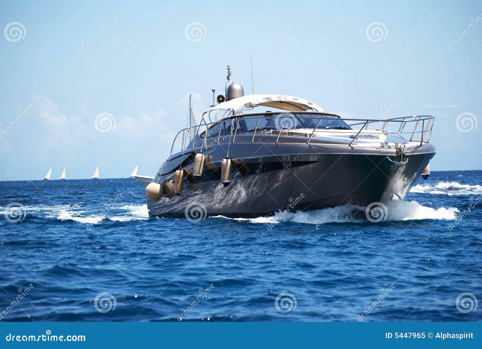 Modern speedboat stock image. Image of water, sail, wave - 5447965