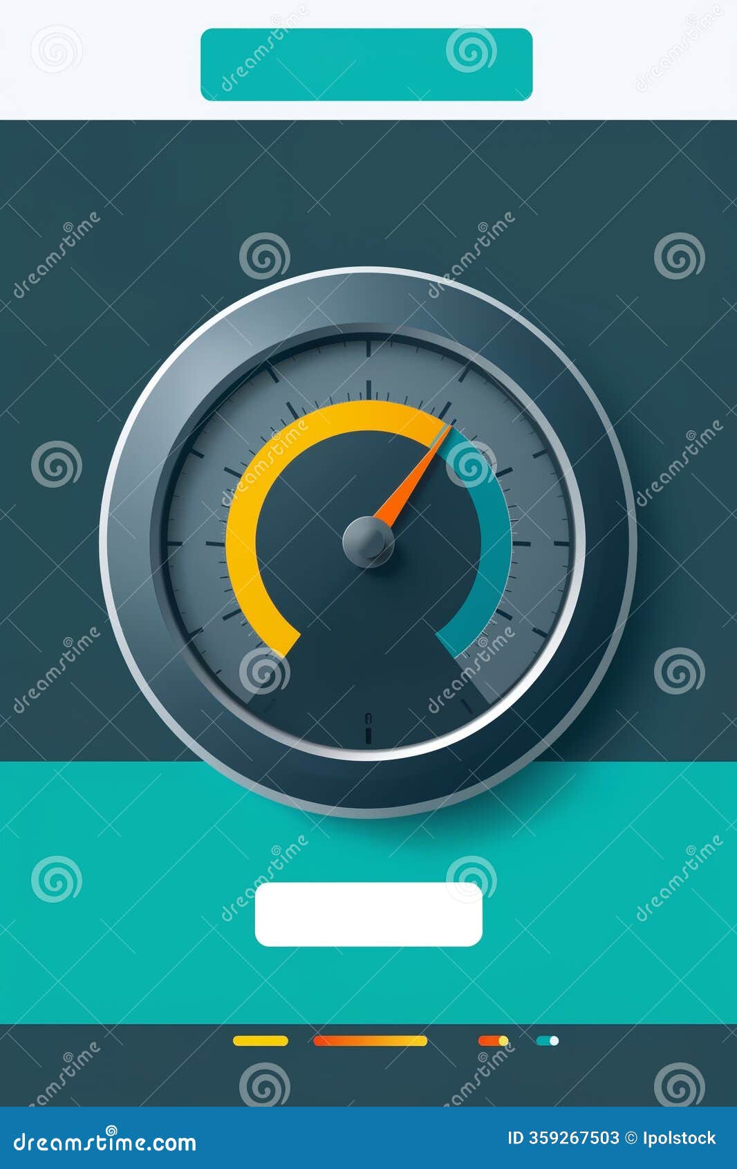 Modern Speedometer or Dashboard Gauge Design with Color Segments and ...