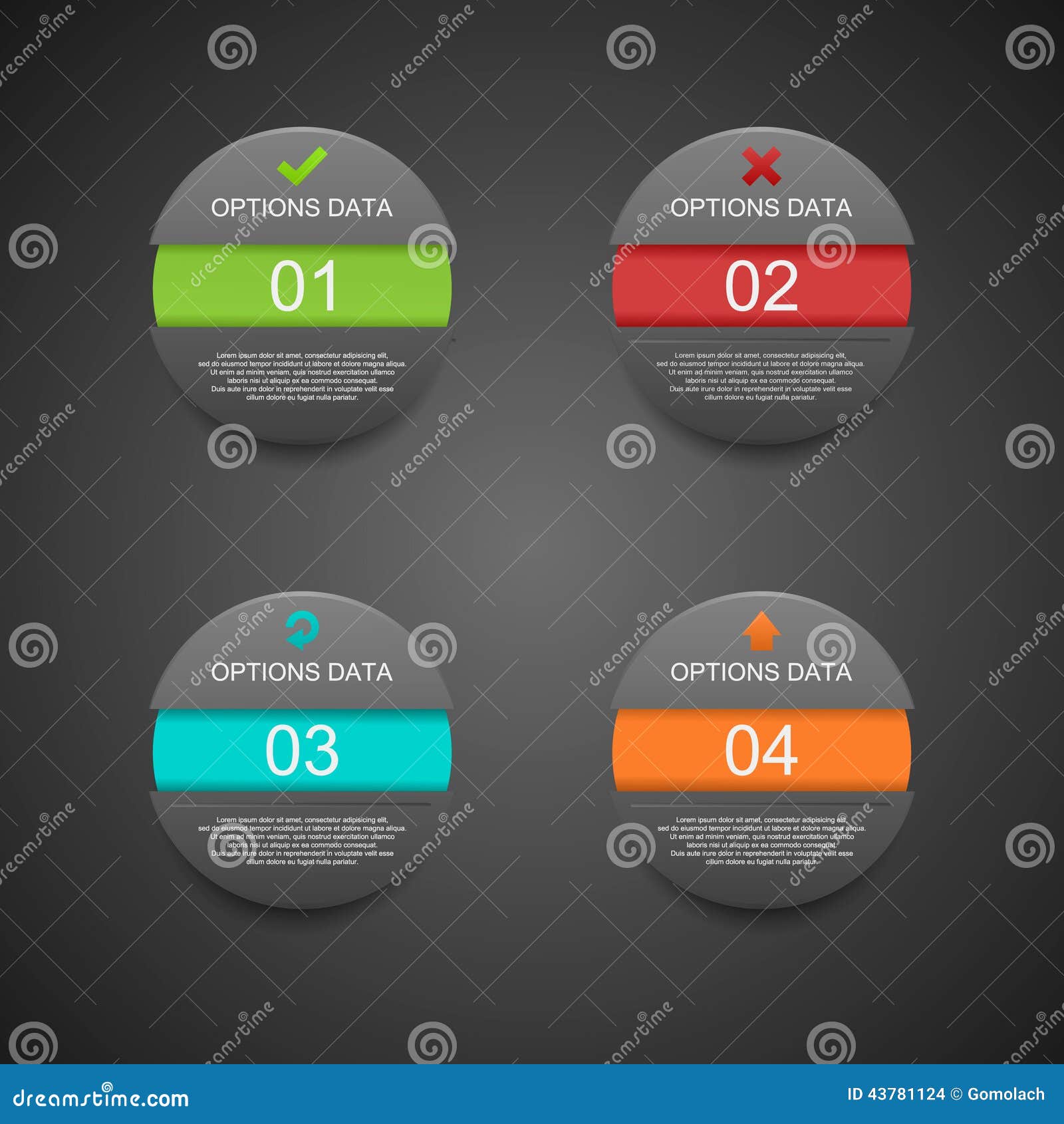Modern Sphere Infographics Black Origam Style. Stock Vector ...