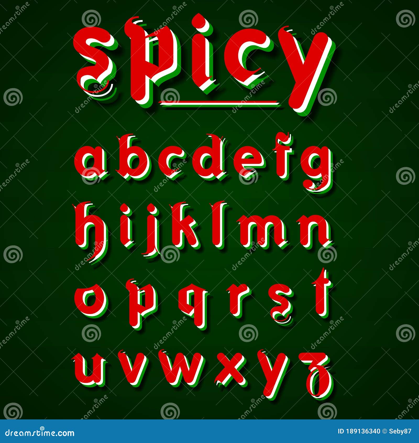 Modern `Spicy Font for Any Use, Vector Illustration Stock Vector ...
