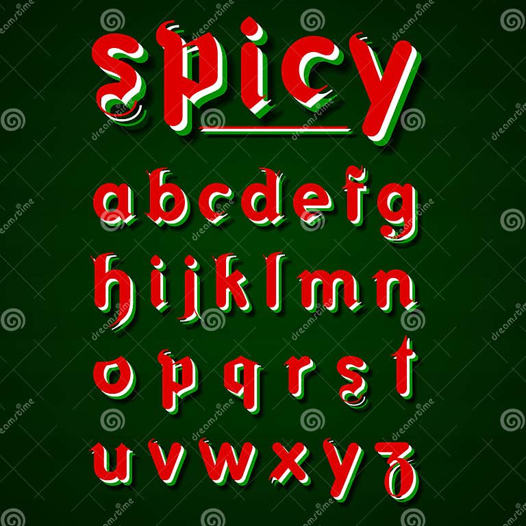 Modern `Spicy Font for Any Use, Vector Illustration Stock Vector ...