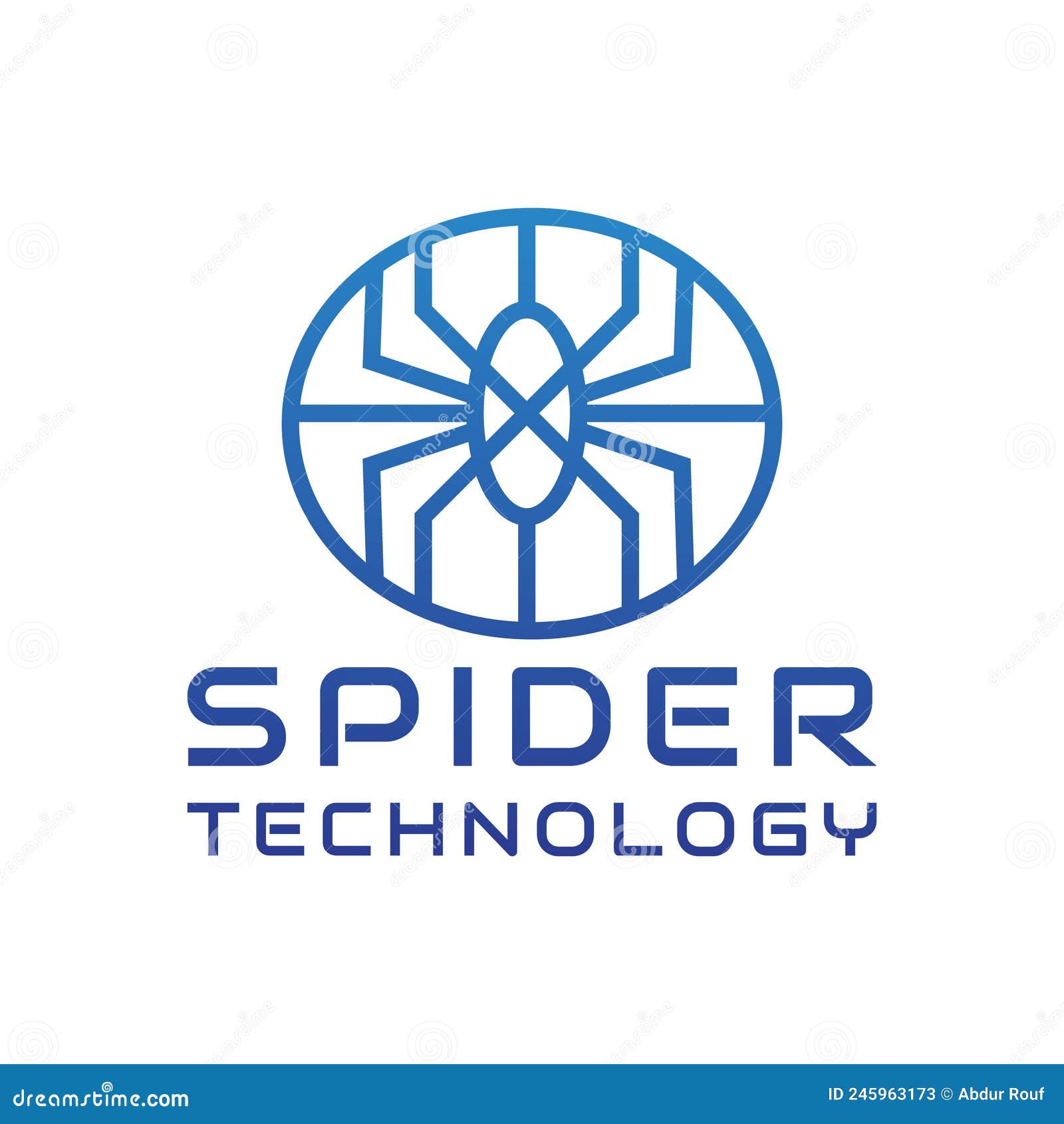 Spider Tech Logo Design Cartoon Vector | CartoonDealer.com #245963173