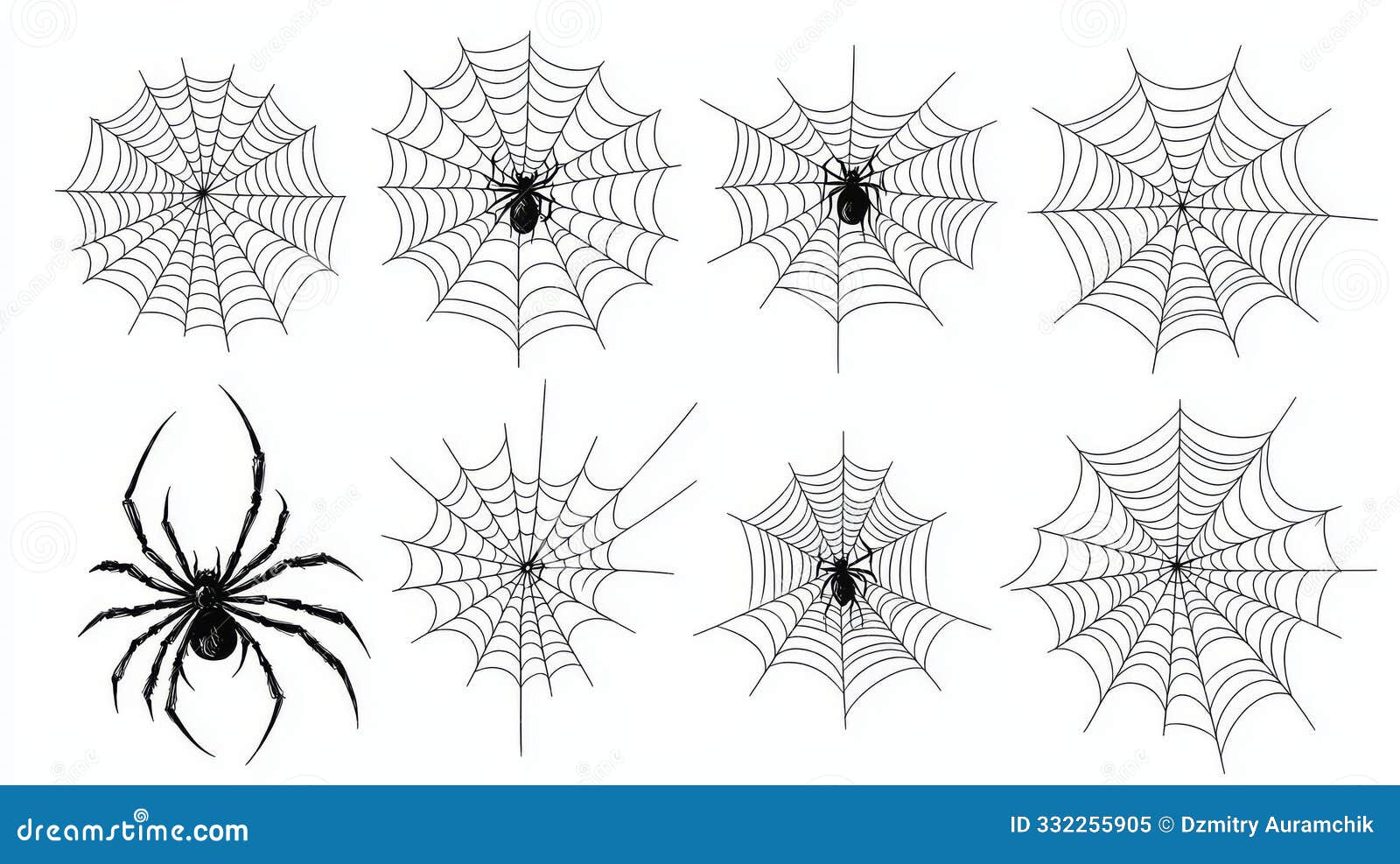 Modern Spider Webs that are Realistic and Stretched Stock Image - Image ...