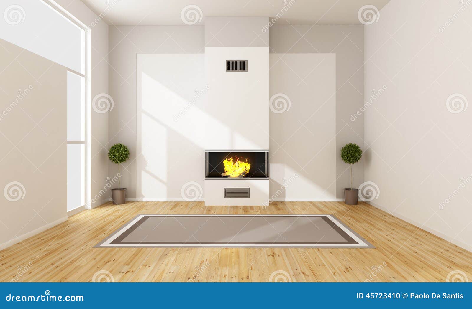 Modern spis i ett tomt rum stock illustrationer. Illustration av ...